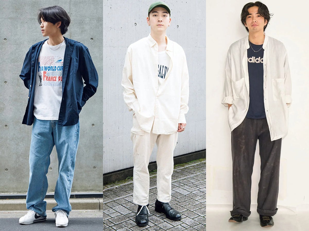 そろそろtイチも終了?気温が下がってきたから…tシャツにシャツを羽織る正解着こなし6選 メンズノンノウェブ Mens Non No Web